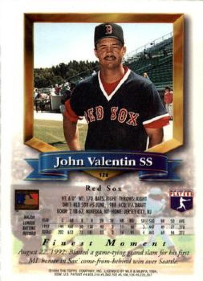 1994 Finest #128 John Valentin NM-MT Red Sox | eBay
