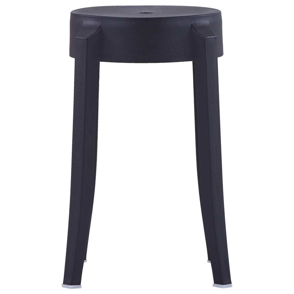 vidaXL Stackable Stools 4 pcs Black Plastic | eBay