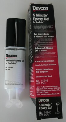 5 Minute Epoxy Gel, 25 mL, Dual Syringe Dev-Tube Devcon DEVCON 14240, EXP 11/26 | eBay