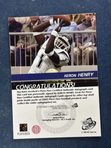 2005 Press Pass Gold Keron Henry Autograph Huskies /100 | eBay