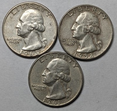 Washington Silver Quarters 3 Different Date | eBay