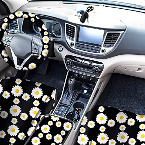 12 Pieces Daisy Flower Car Accessories Full Set Includes Daisy Car Seat ...