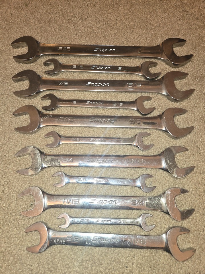 Snap-On Tools, Snap On Wrenches 11 pc, Open End SAE Wrench Set VO1012B - VO3032B | eBay