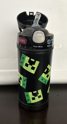 Thermos Funtainer Water Bottle with Straw - 12OZ Minecraft Stainless ...