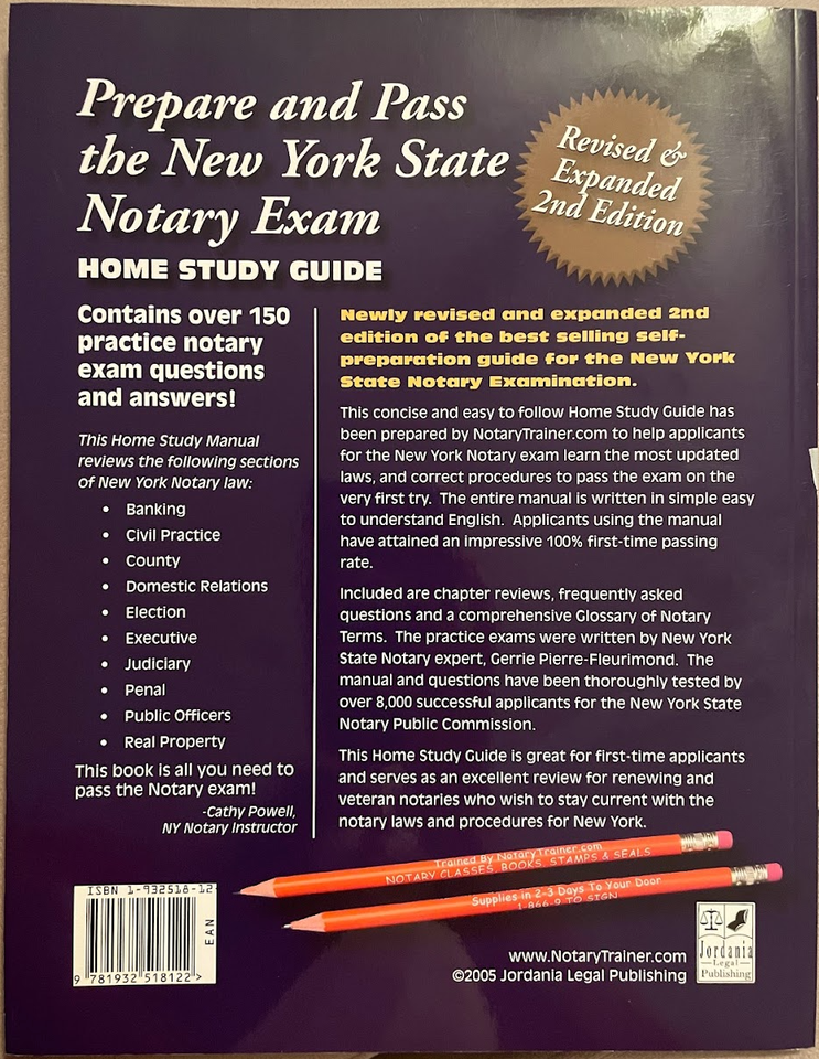Prepare & Pass the New York State Notary Exam Home Study Guide | eBay