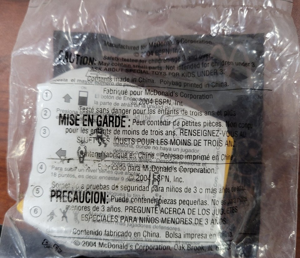 2004 MCDONALD'S Vince CARTER Electronic ESPN New HAPPY Meal TOY Figure ...