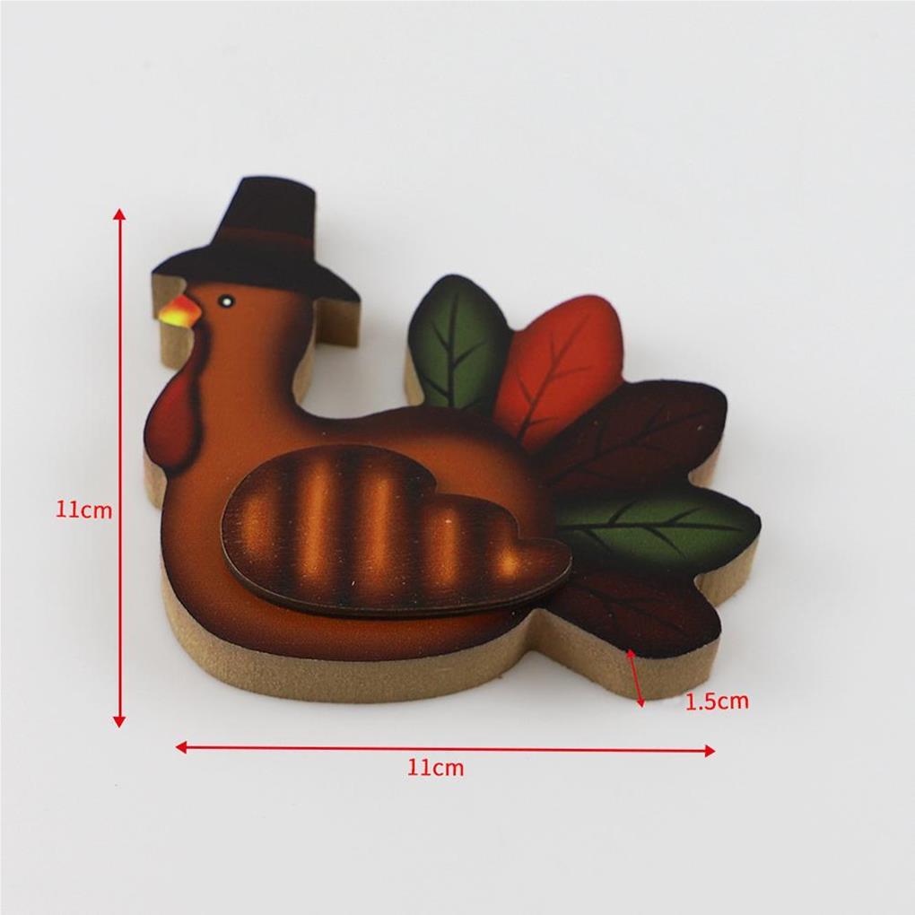 3Pcs Turkey Ornament Wood Adornment Decorative Photo Prop Home ...