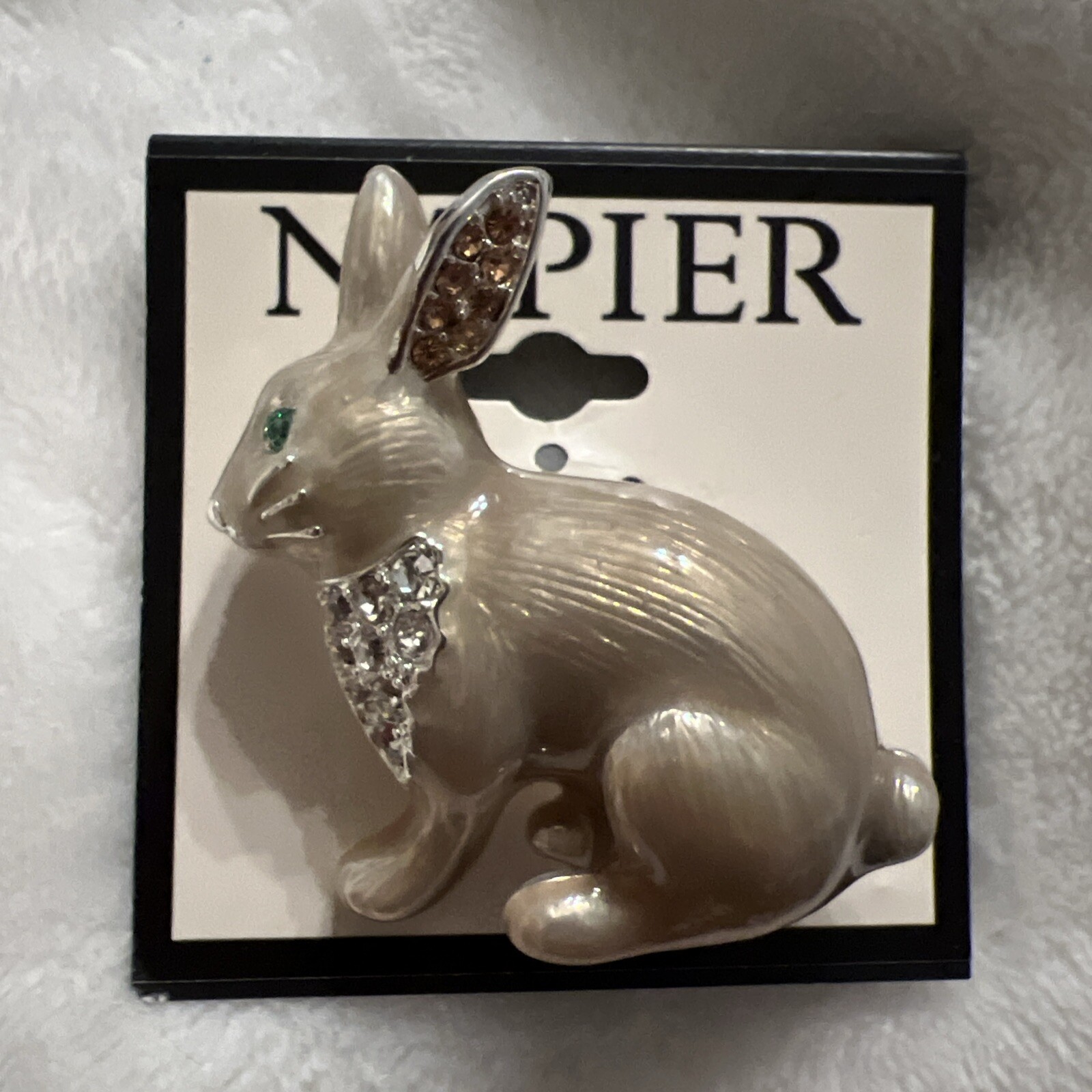 New Napier Silver Tone Spring Easter Bunny Year of the Rabbit Pin | eBay