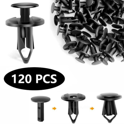 120pcs Nylon Push Type Retainer Clips for 8mm Hole GM 21030249 Chrysler ...