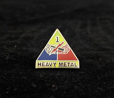 🌟US Army 1st Armored Division 2nd Brigade BCT Heavy Metal Hat Lapel Pin ...