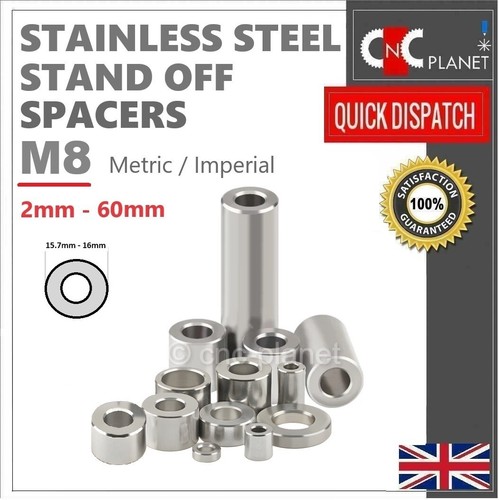Stainless Steel Spacer Standoff spacer M8 stand off collar Round bush ...