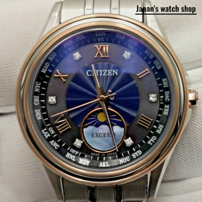 CITIZEN EXCEED Eco-Drive EE1016-66F Black Sun & Moon Women's Watch New in Box | eBay