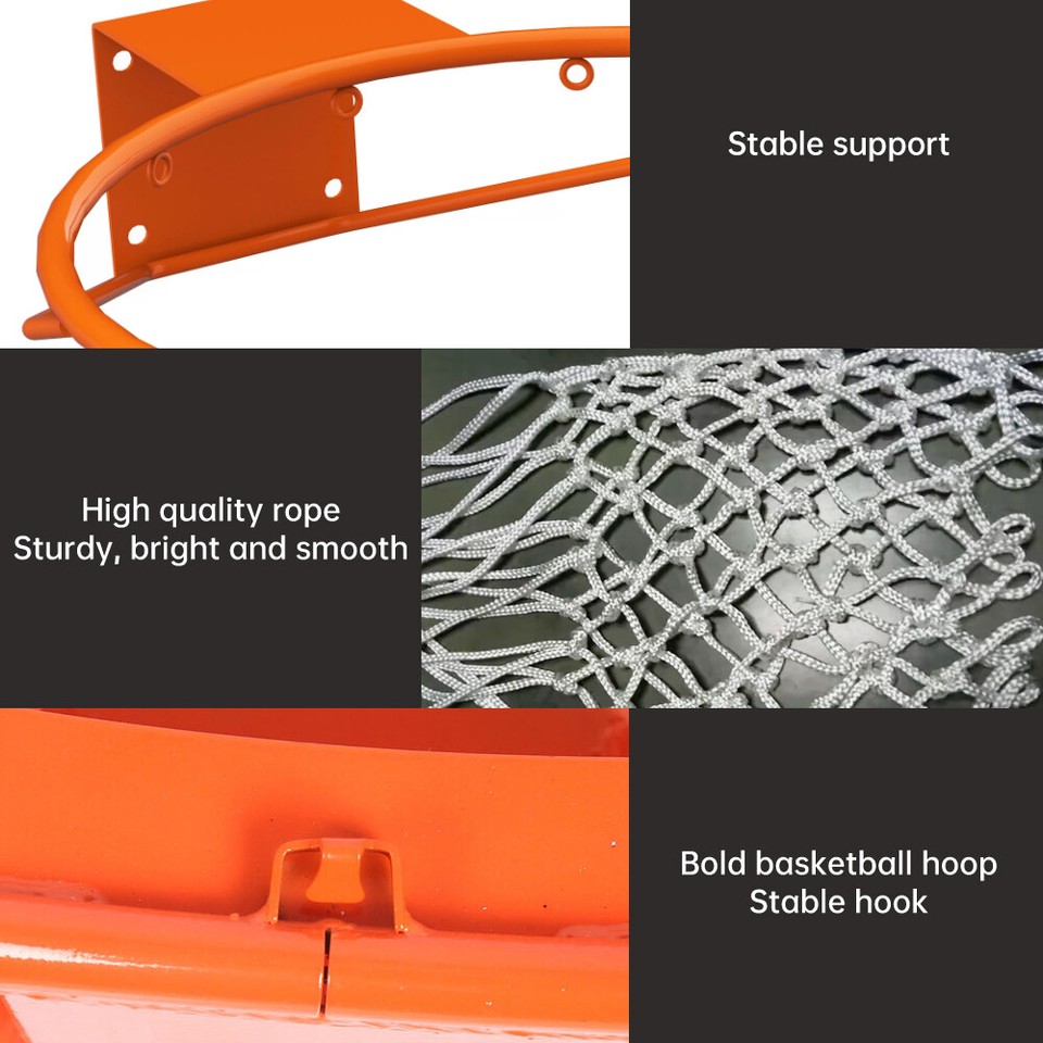 Heavy Duty Steel Basketball Rim & Net Set Adult Size 45cm Durable Build ...
