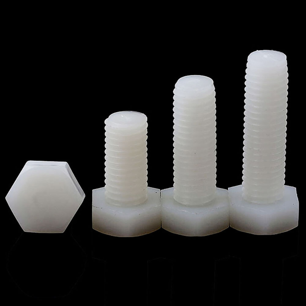 Nylon Plastic Hex Bolt Head Fully Threaded Set Screws Bolts M3 M4 M5 M6 ...