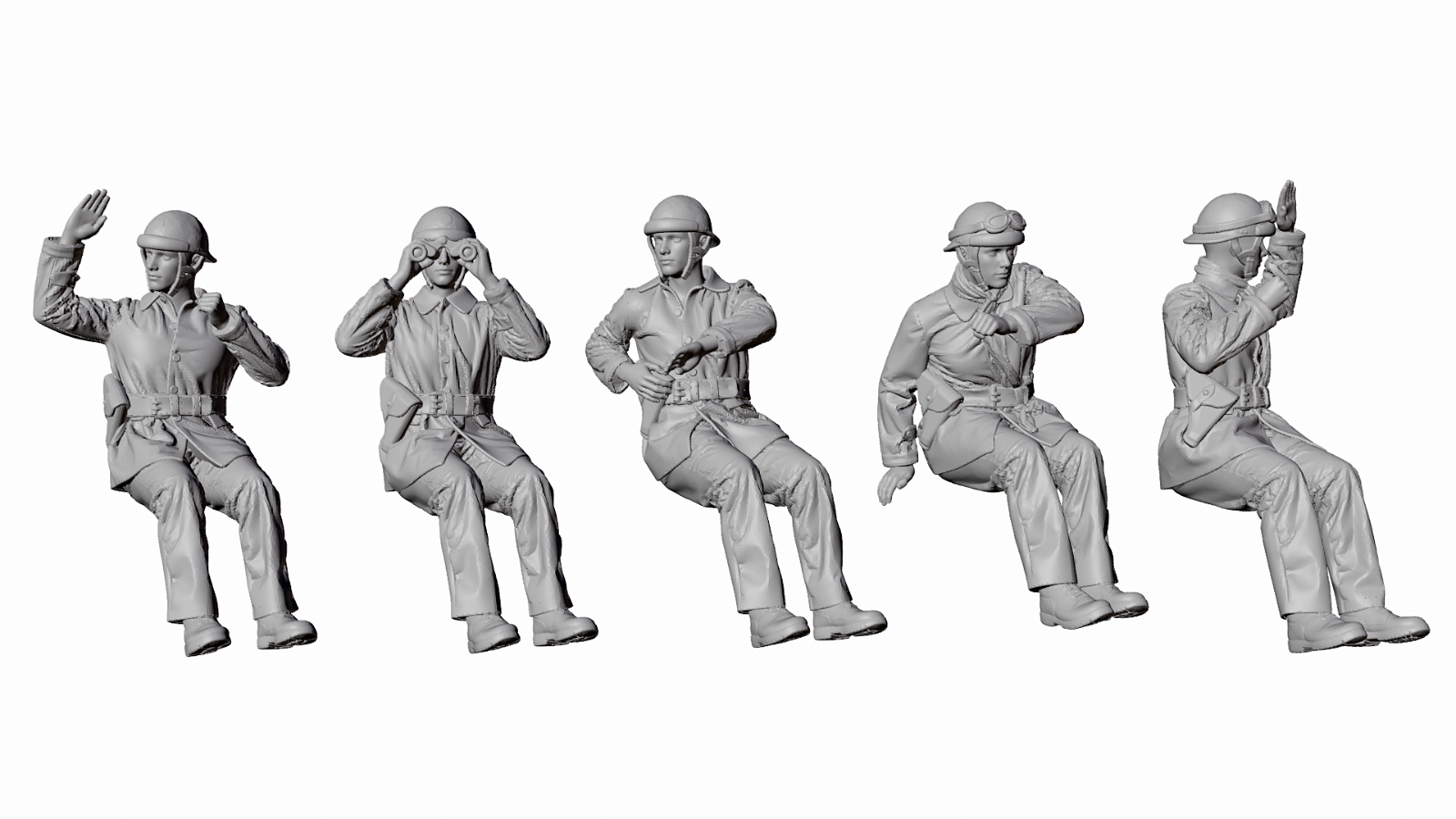 WWII 1940 Battle of France French Tank Commanders - 5 Figure Set | eBay UK