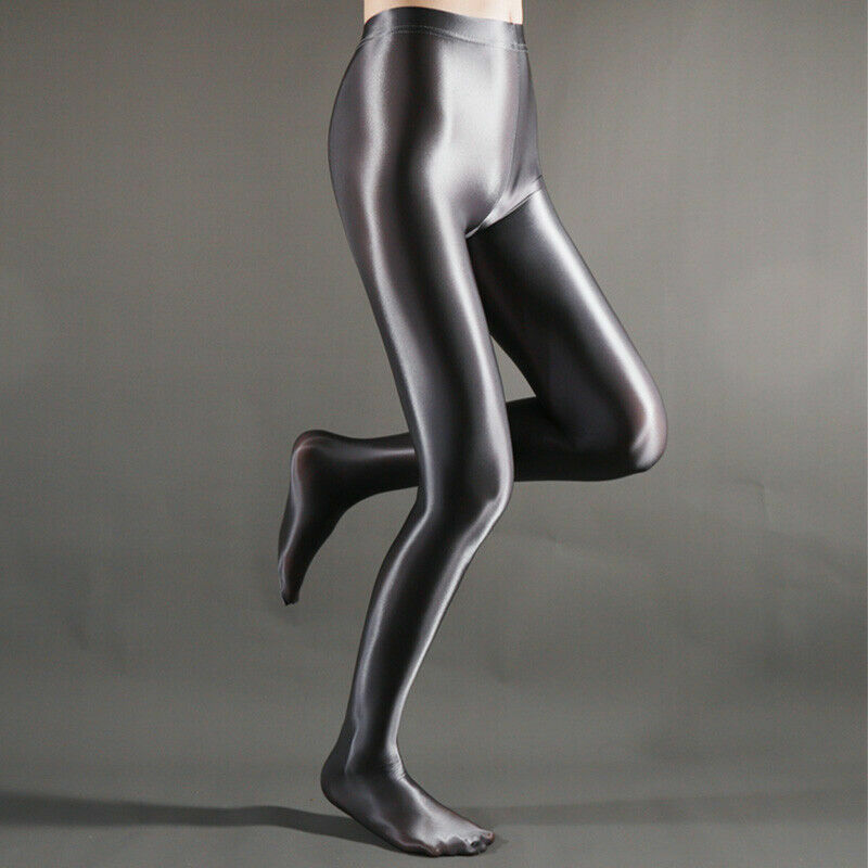 Plus Size Women Shiny Wet Look Tights Satin Glossy Stockings Pantyhose