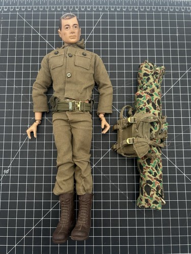 Vintage 1964 GI Joe Figure Scar Face Brown Hair With Backpack & Camo ...