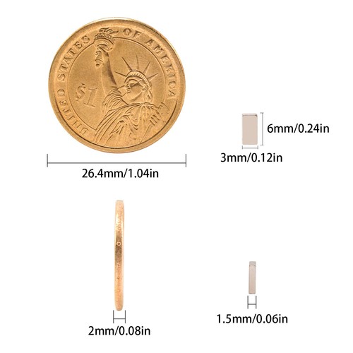 120Pcs Strong Neodymium Small Magnets, N52 Tiny Mini Rare 6 x 3 x 1.5 ...