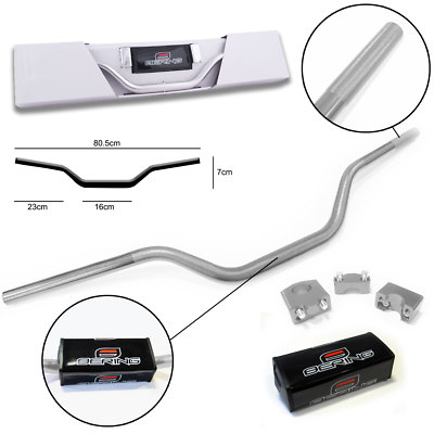 Motorcycle WIDE Handlebars Flat Tracker Scrambler 28.6mm Clamp 7/8 22mm ...
