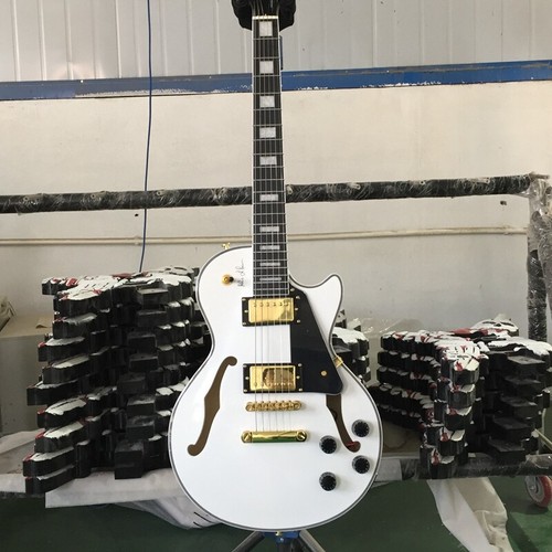 White ES-Les Paul Alex Lifeson Electric Guitar Semi-Hollow Body HPL ...