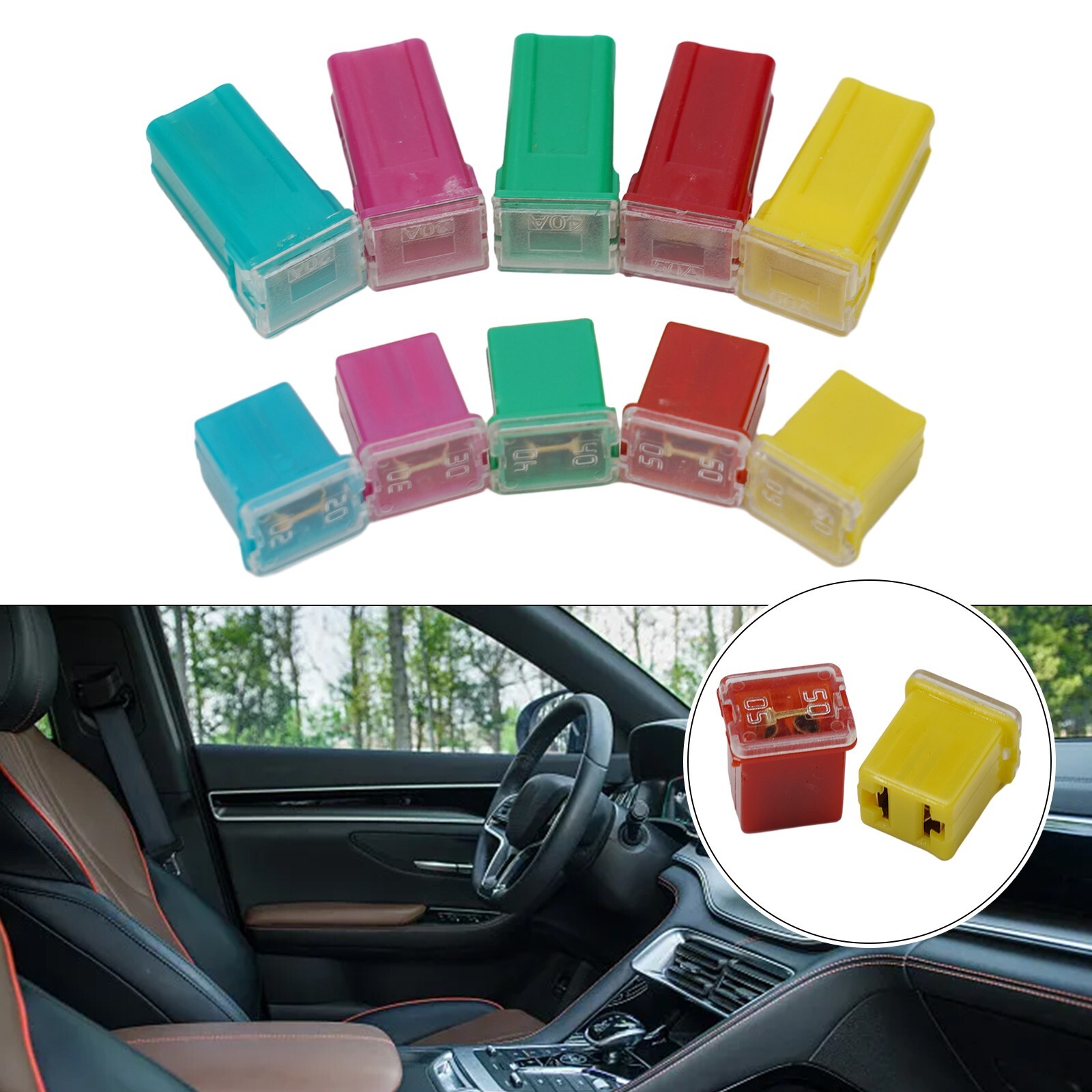 Complete Automotive Fuse Kit 10x Fuses (20A 30A 40A 50A 60A) for Car ...