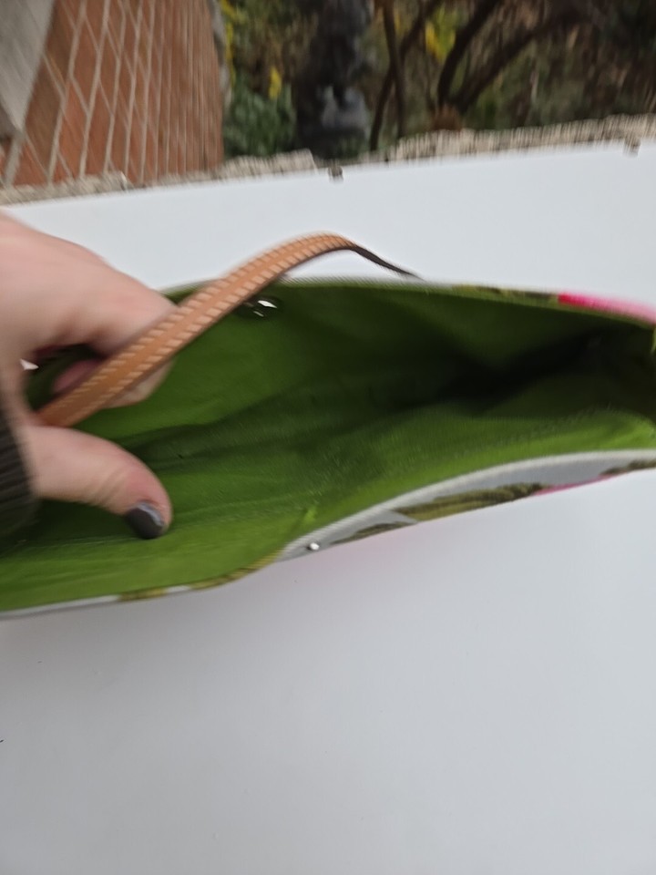 Vintage Kate Spade Cabbage Rose Blue Sam Bag Pink Roses Fabric Handbag ...