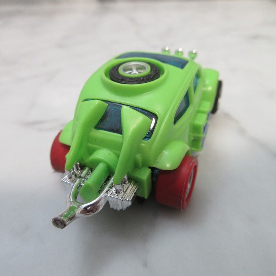 AURORA AFX BAJA BUG VW BEETLE HO SLOT CAR 1970s Green blue RUNS (WD12 ...