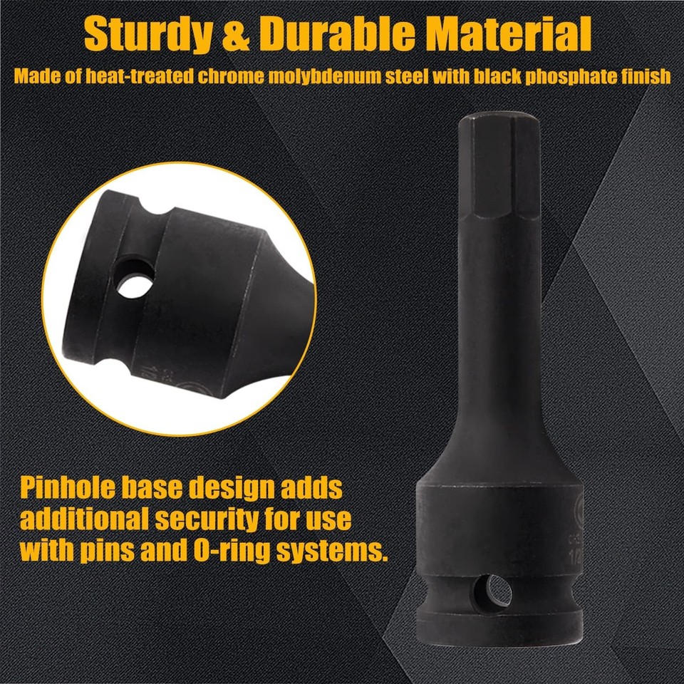 Utoolmart 1/2-Inch Drive Allen Bit Socket, 11mm Hex Cr-Mo H11, Black | eBay