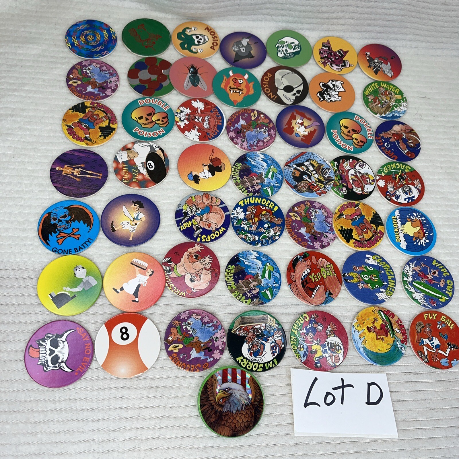 Lot of 50 Pogs Milk Caps includes 1 Plastic Slammer Retro Game VTG ...