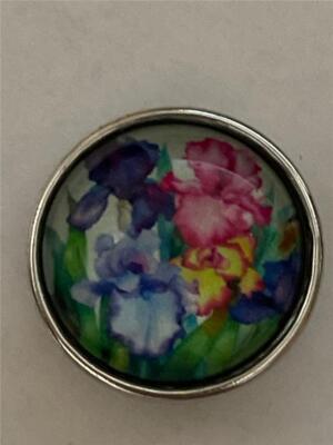 Fit Ginger Snap Iris Flowers Glass 18mm Snap ZZD3286 | eBay