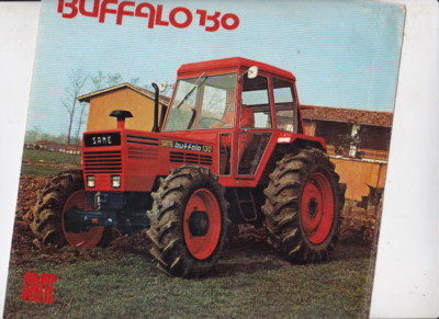 1978 SAME BUFFALO 130 Tractor Italian 6p Brochure in English 2WD & 4WD ...