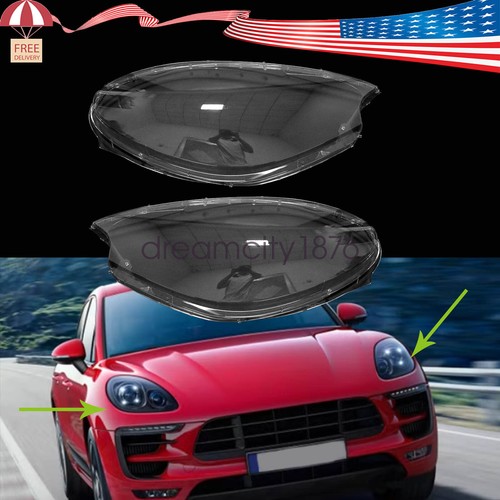 For 2015-2018 Porsche Macan Left & Right Headlight Shell Lamp Shade ...