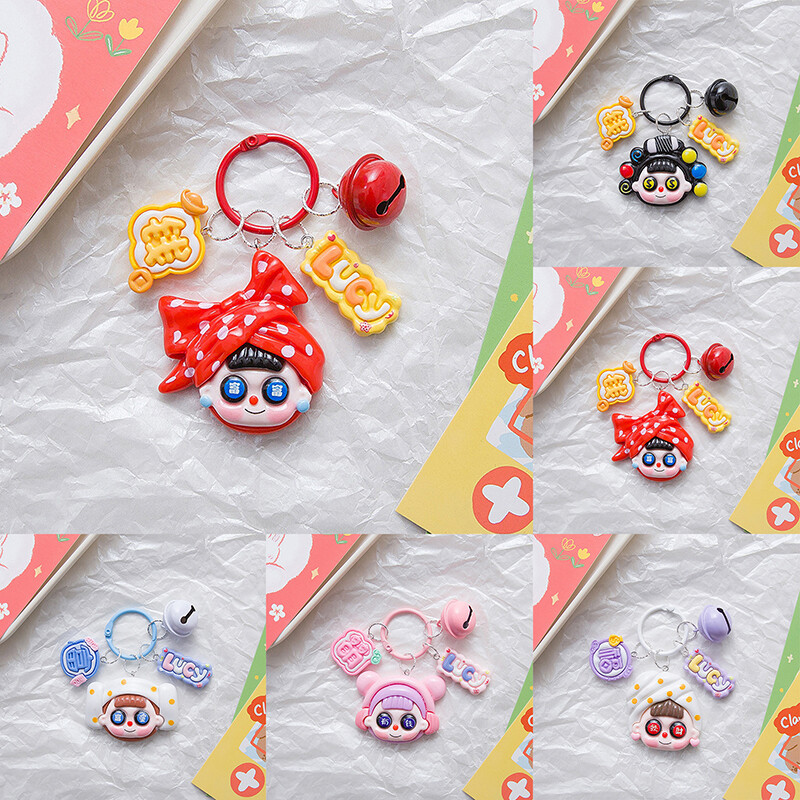 Kawaii Cartoon Anime Girls Keychain Sweet Cute Resin Key Holder Bag ...