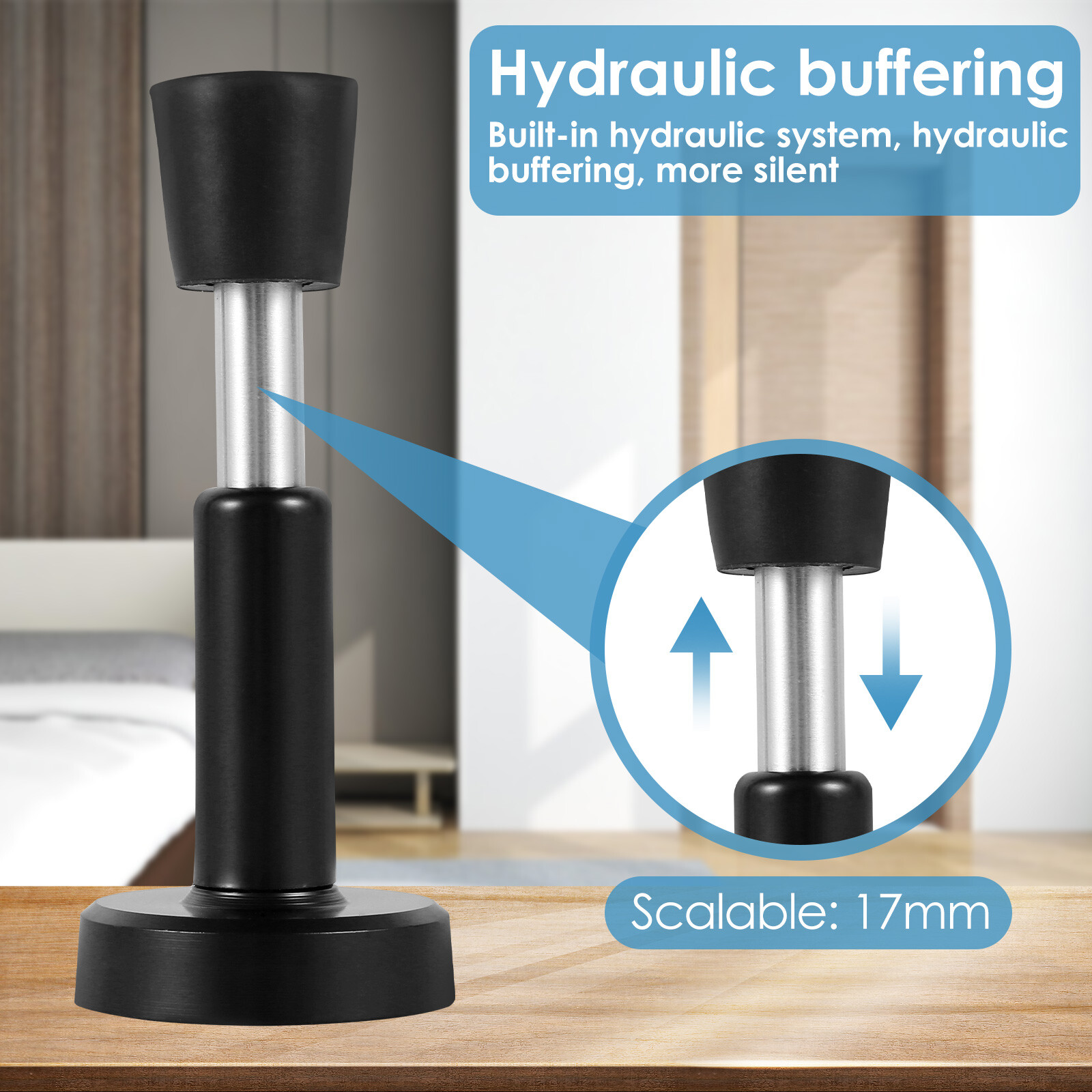 2Pcs Spring Door Stoppers Wall Door Stops Set with Screws Telescopic ...