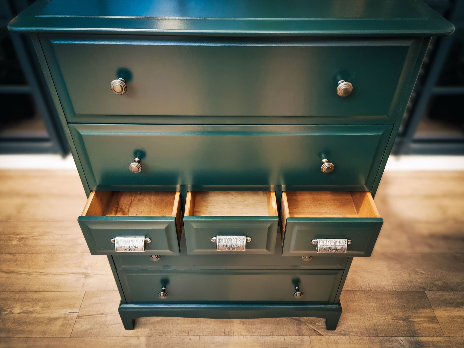 Vintage Tallboy in F&B Duck Green W55 - Stag Minstrel 7 Drawer Upcycled ...