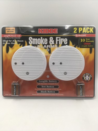 2pk Kidde Nighthawk Smoke & Fire Alarms Model 0916LLNT Battery Operated ...
