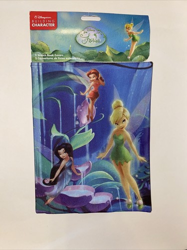 New ~ Disney Fairies Tinkerbell Stretch Book Covers 2 pack 8 x 9.5 ...