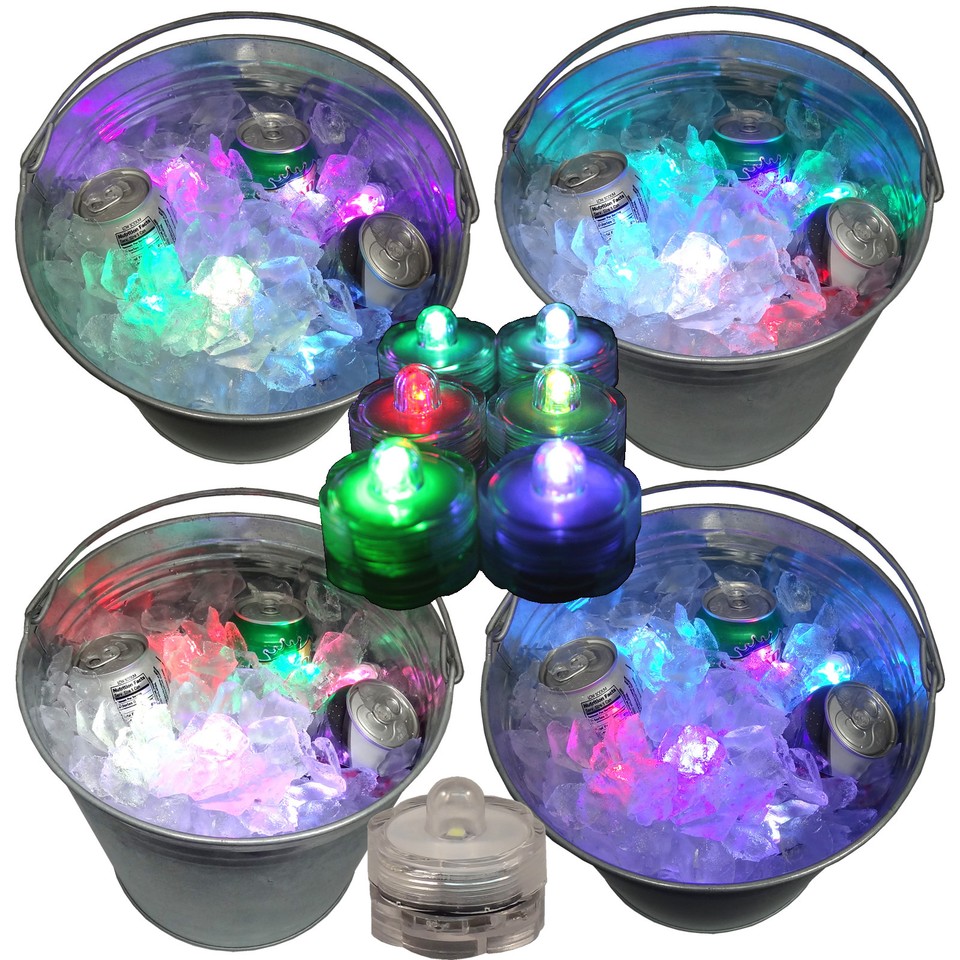 36 LED Ice Bucket Submersible Lights Glow New Year’s Party Multi Color ...