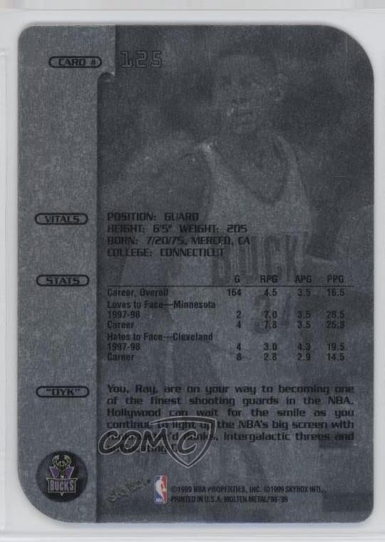 1998-99 Skybox Molten Metal Heavy Metal Xplosion Ray Allen #125 HOF | eBay