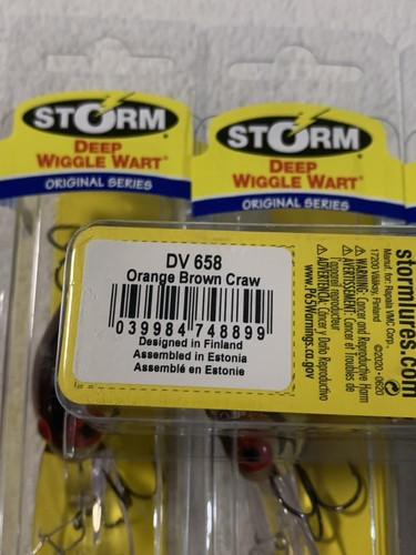 (LOT OF 4) STORM DEEP WIGGLE WART 7/16oz. ORANGE BROWN CRAW NIP | eBay