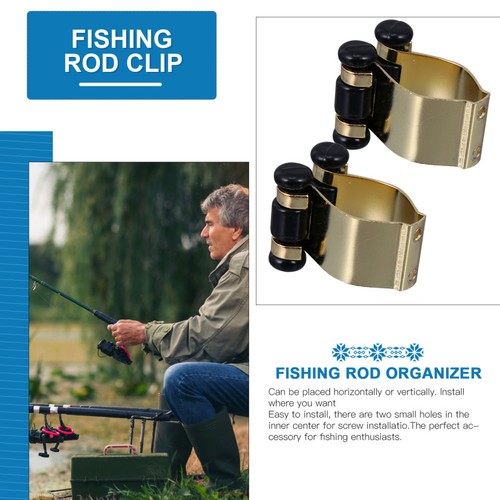 6 PCS Wall Mount Fishing Rod Clip Snooker Cue Holder Fishing Pole ...