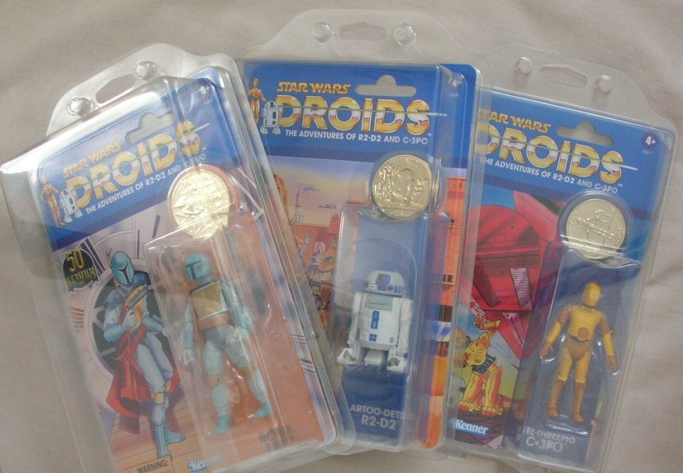 Star Wars Droids BOBA FETT R2-D2 C-3PO Action Figures TARGET EXCLUSIVE ...