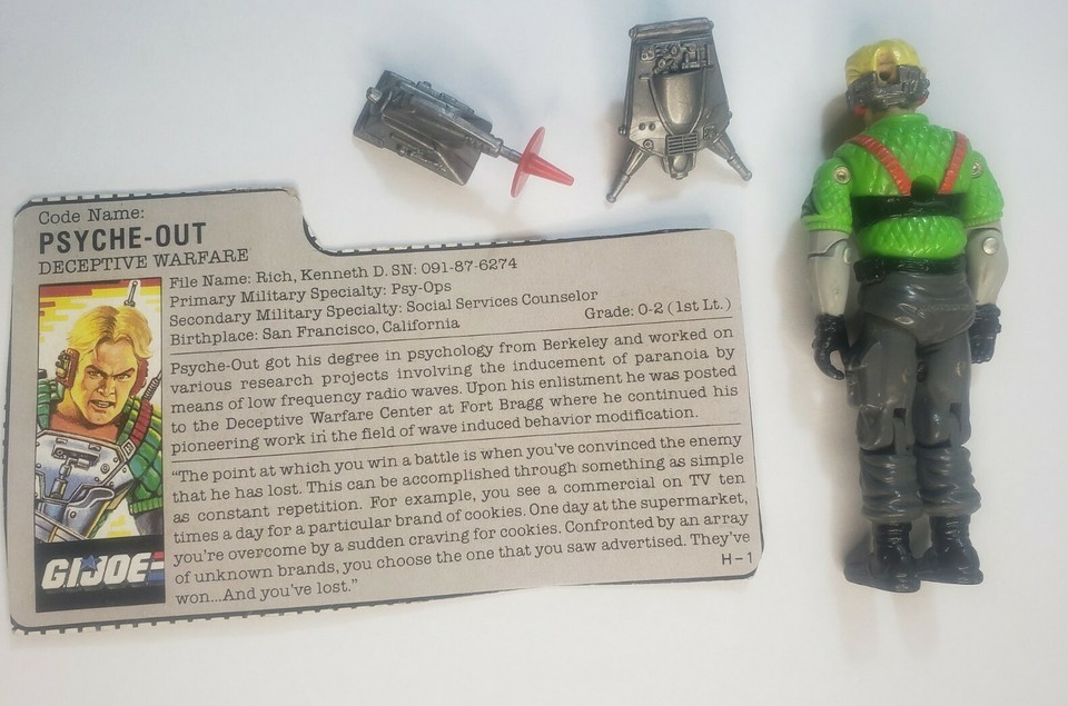 🚨🔥Vintage 1987 GI Joe Psyche-Out Near Complete W/ File Card | eBay