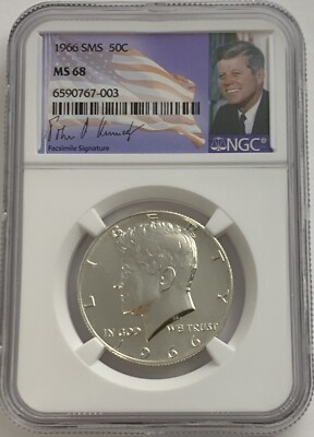 1966 SMS NGC MS68 Kennedy Half Dollar 50c Special Mint Set Uncirculated ...