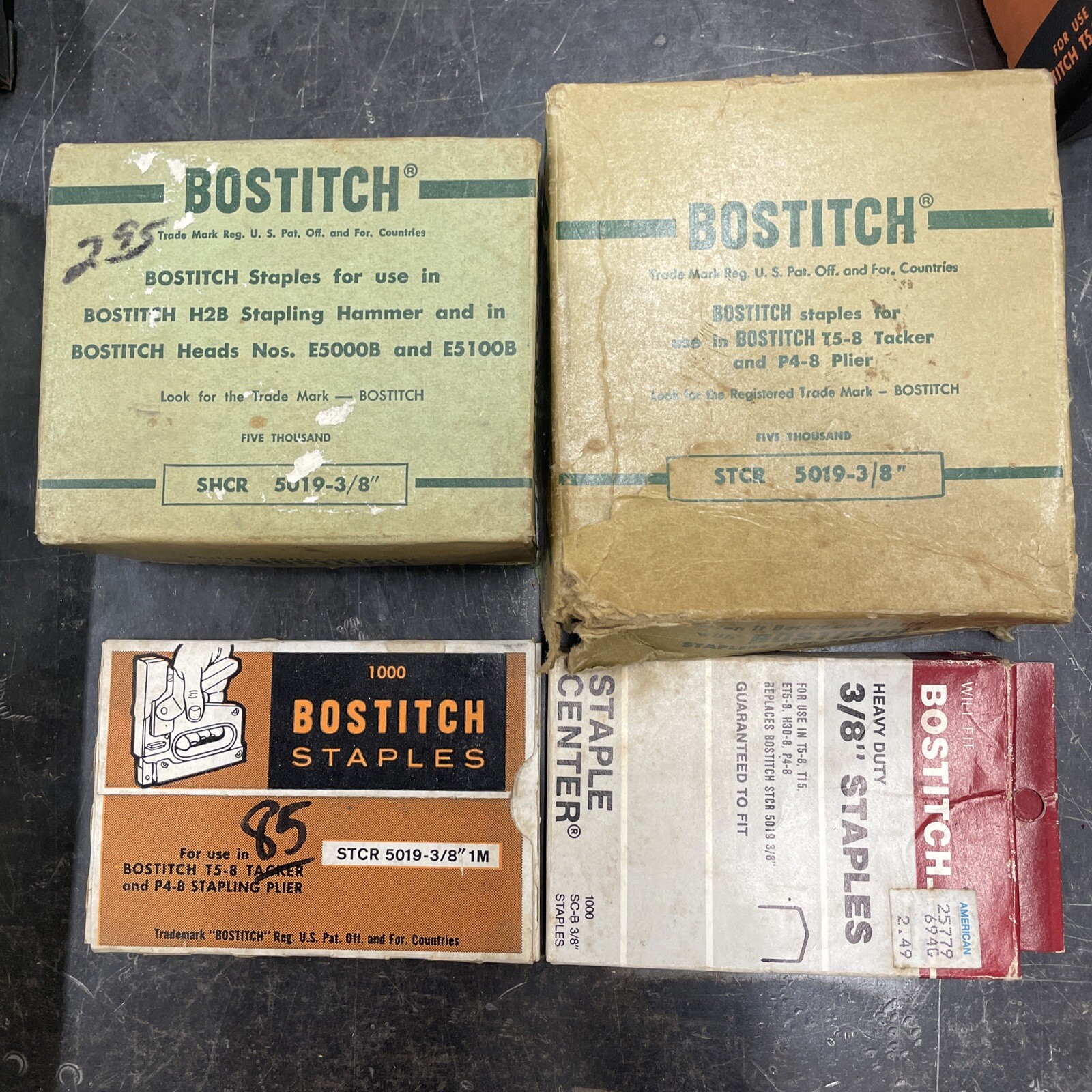 Vtg Bostitch T5 Tacker w/ 1/4” 3/8” 9/16” Staples for T5-8 40,000+ Made ...