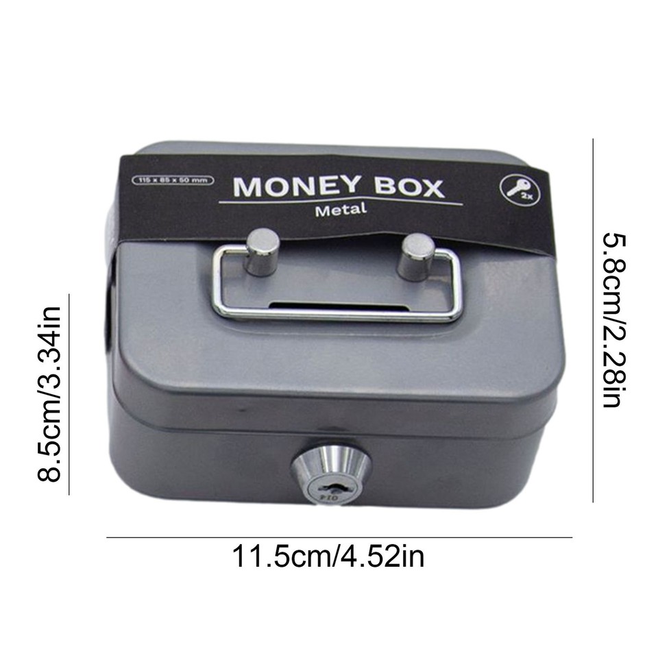 Small Lock Box Metal Cash Box Key Mini Safe Lock Box Steel Stash Box | eBay