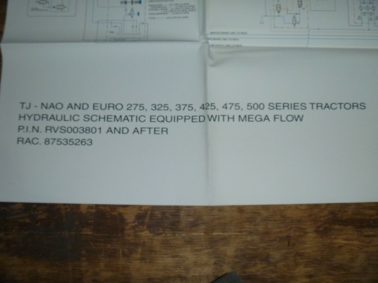 New Holland TJ425 TJ475 TJ500 Tractor NAO Hydraulic Schematic Diagram ...