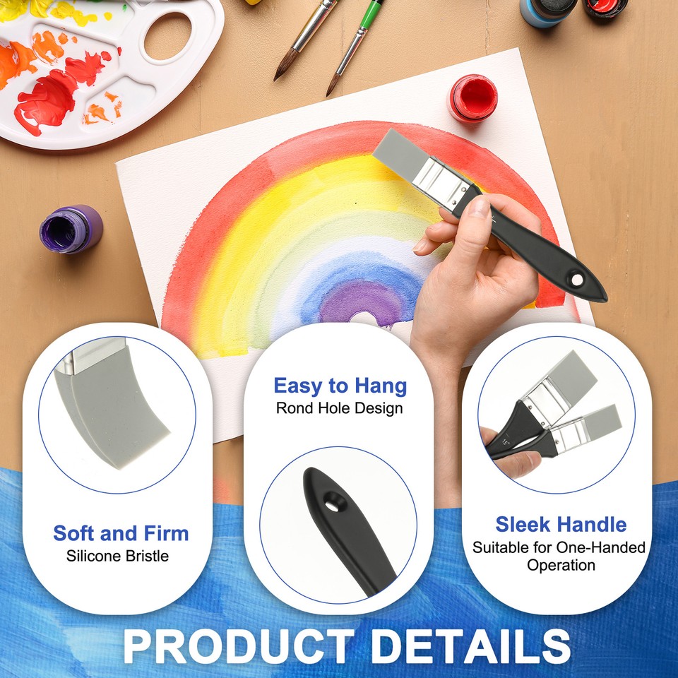 2 Pcs Silicone Painting Brush, Painting Color Shaper Tool, (Black Grey ...