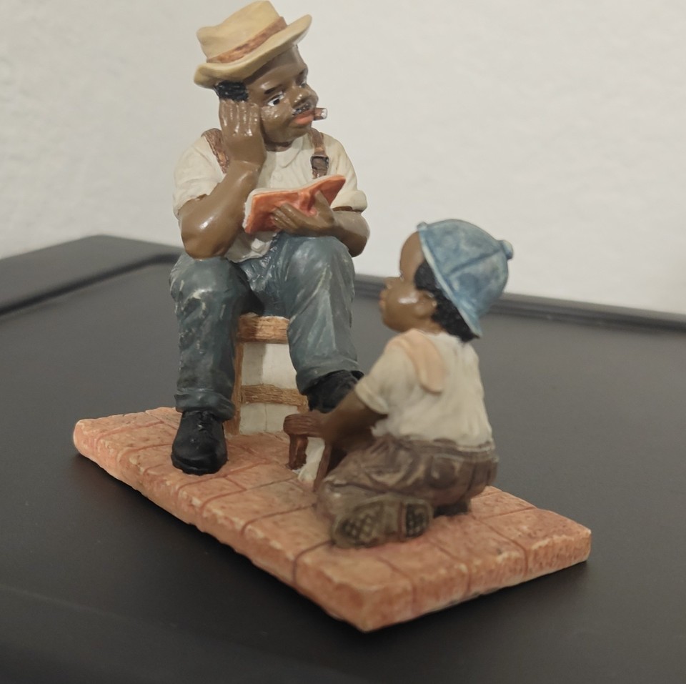 Shoeshine Boy and Man Figurine Resin Painted People Theme Multicolor ...