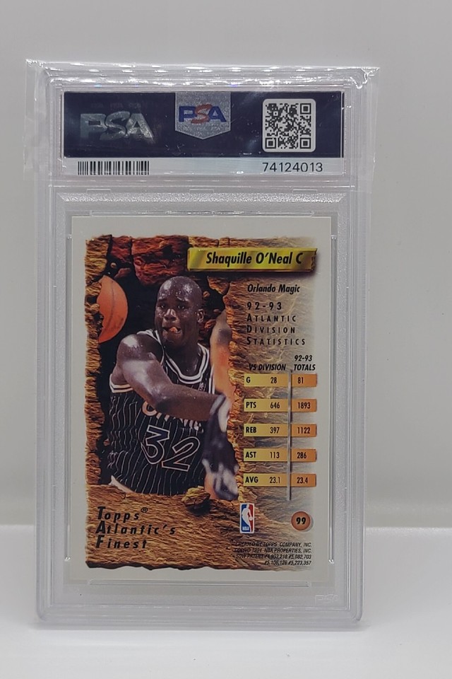 1993-94 Topps Finest Shaquille O’Neal Shaq Card #99 PSA 8 NM-MINT HOF ...